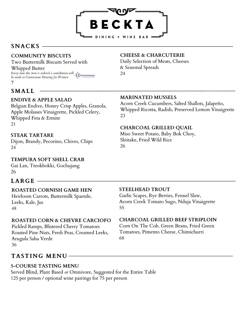 Dinner Menu Dinner Menu
